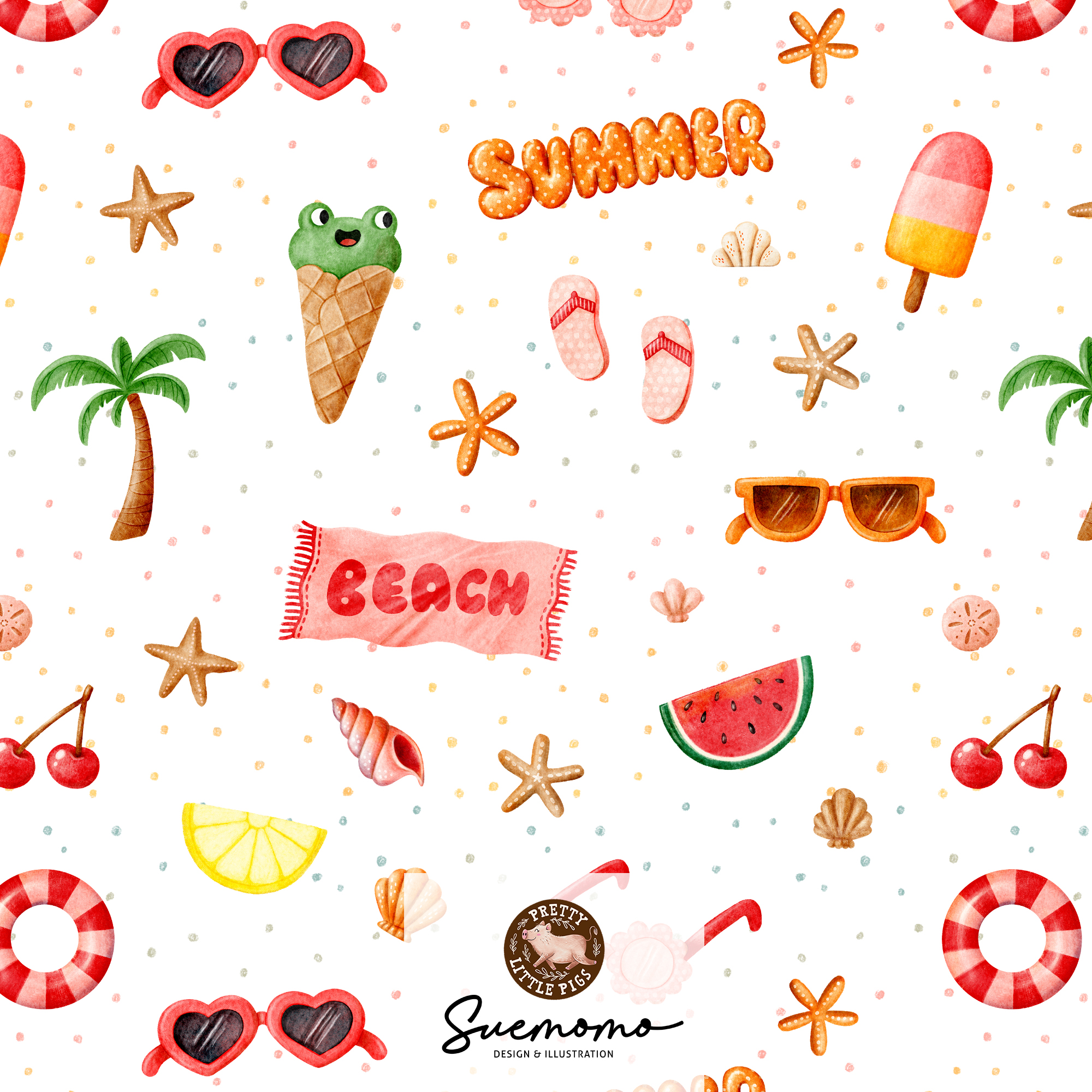 Bio Webware Stoff - Summer Fun - PrettyLittlePigs, Sommer, Maritim ...