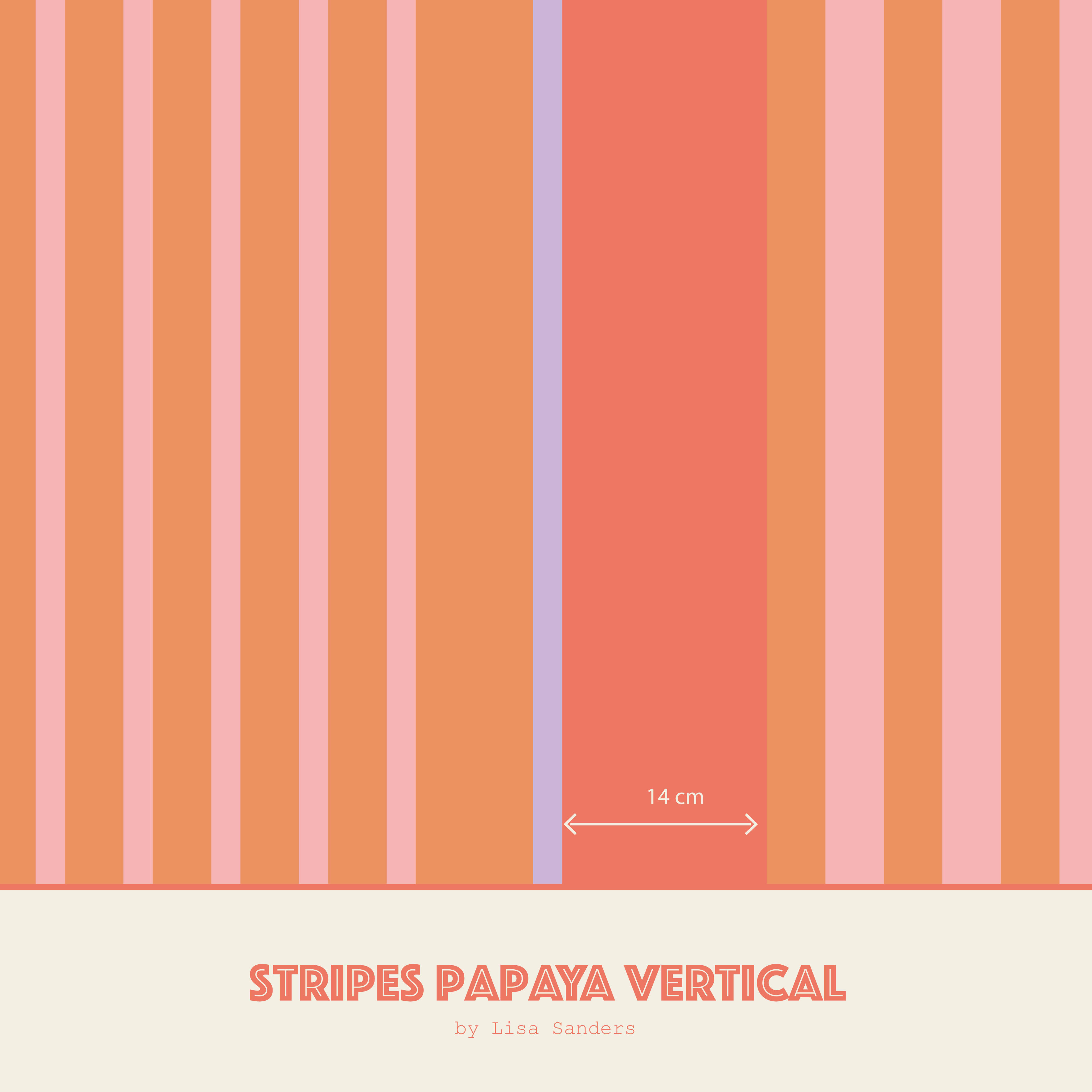 Bio Canvas Stoff - Stripes Vertical Papaya - LisaSanders, Streifen ...