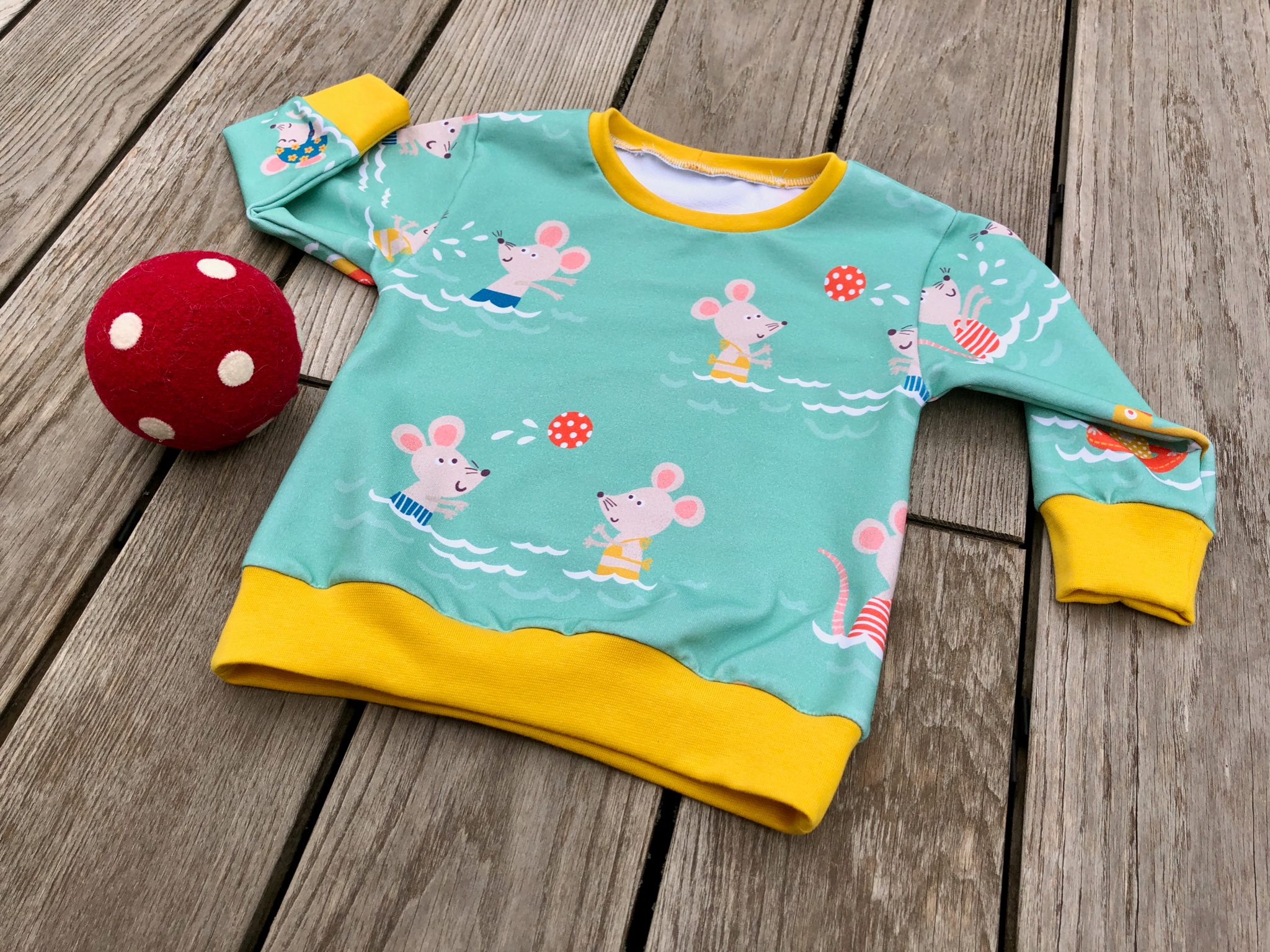 Bio Webware Stoff - Splish Splash - PetraCoumans, Tiere, mint, 100% Bio ...