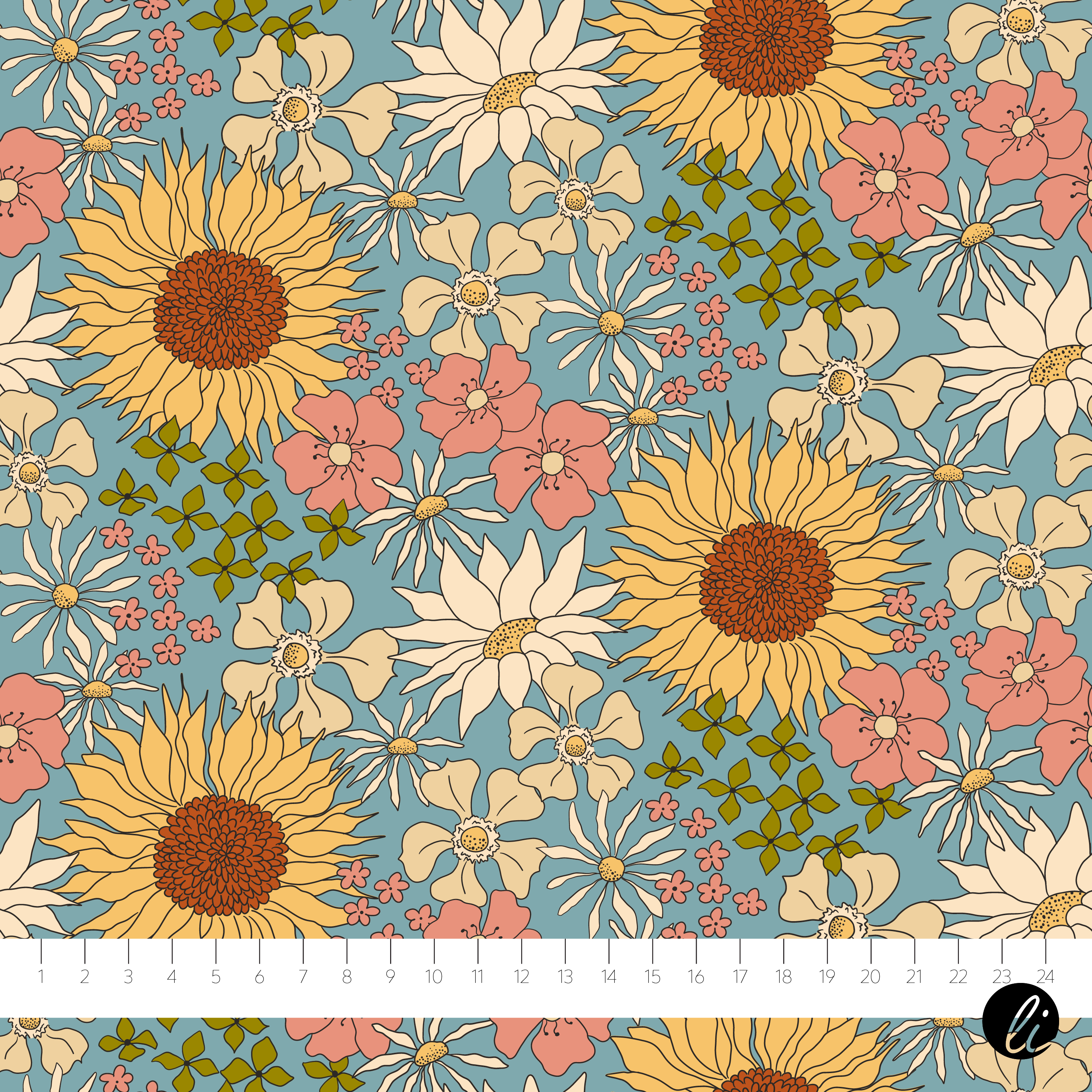 Bio Fabric Retrospirit Blossom Blue | Andrea Liesert