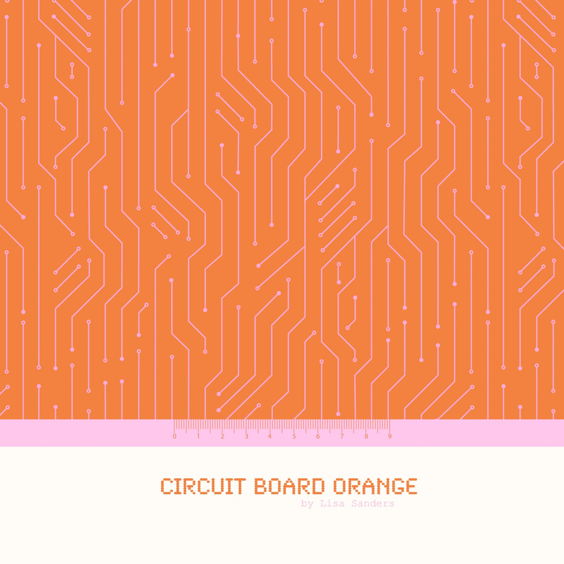 Bio Webware Stoff - Circuit Board - LisaSanders, orange, Abstrakt ...
