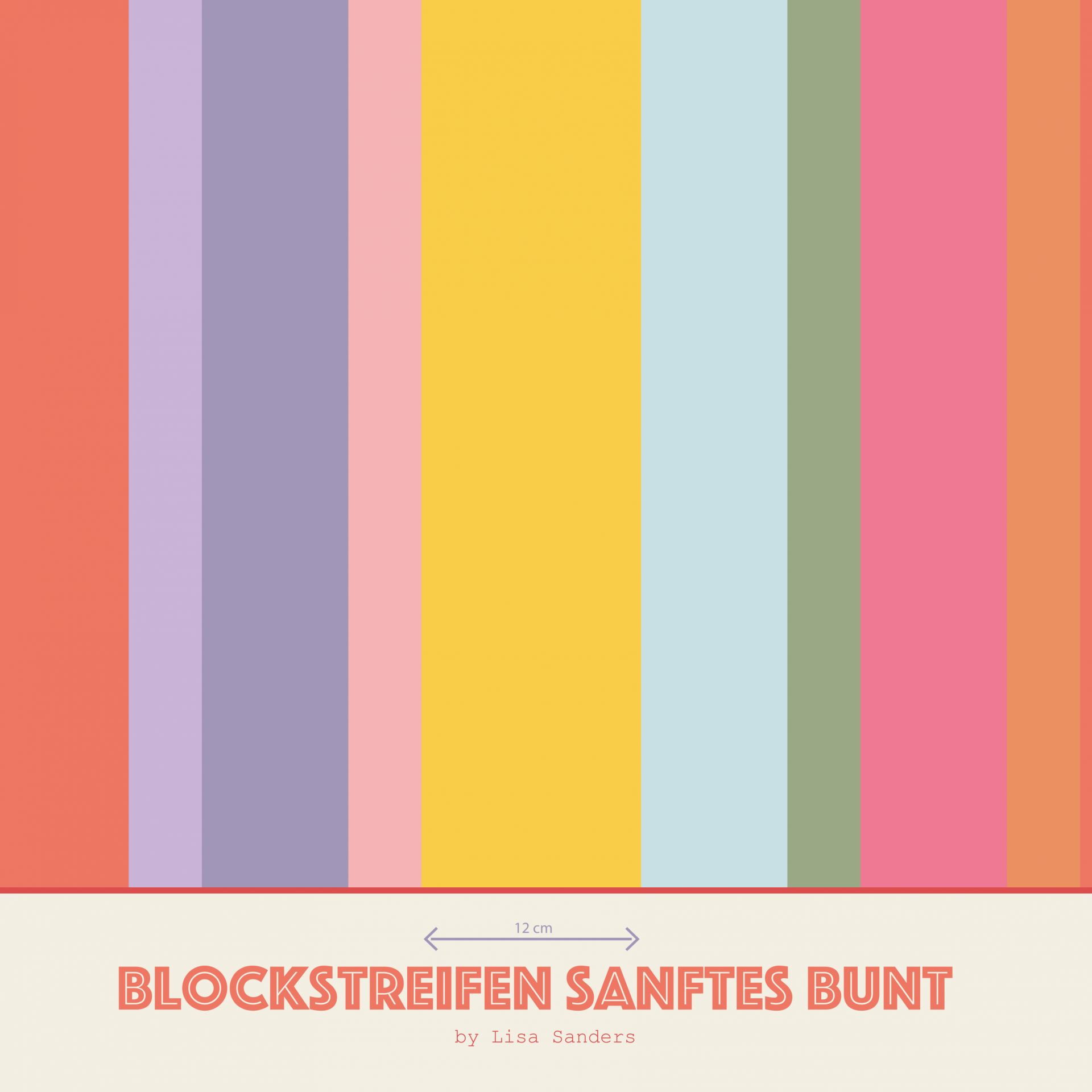 Bio Webware Stoff - Blockstreifen Sanftes Bunt - LisaSanders, blau ...