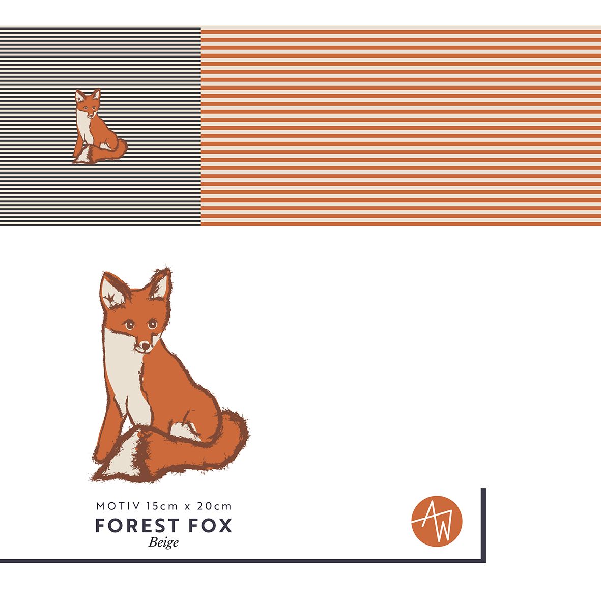 Bio Stoff - 50cm Panel Forest Fox orange | Canvas | SW12526-C