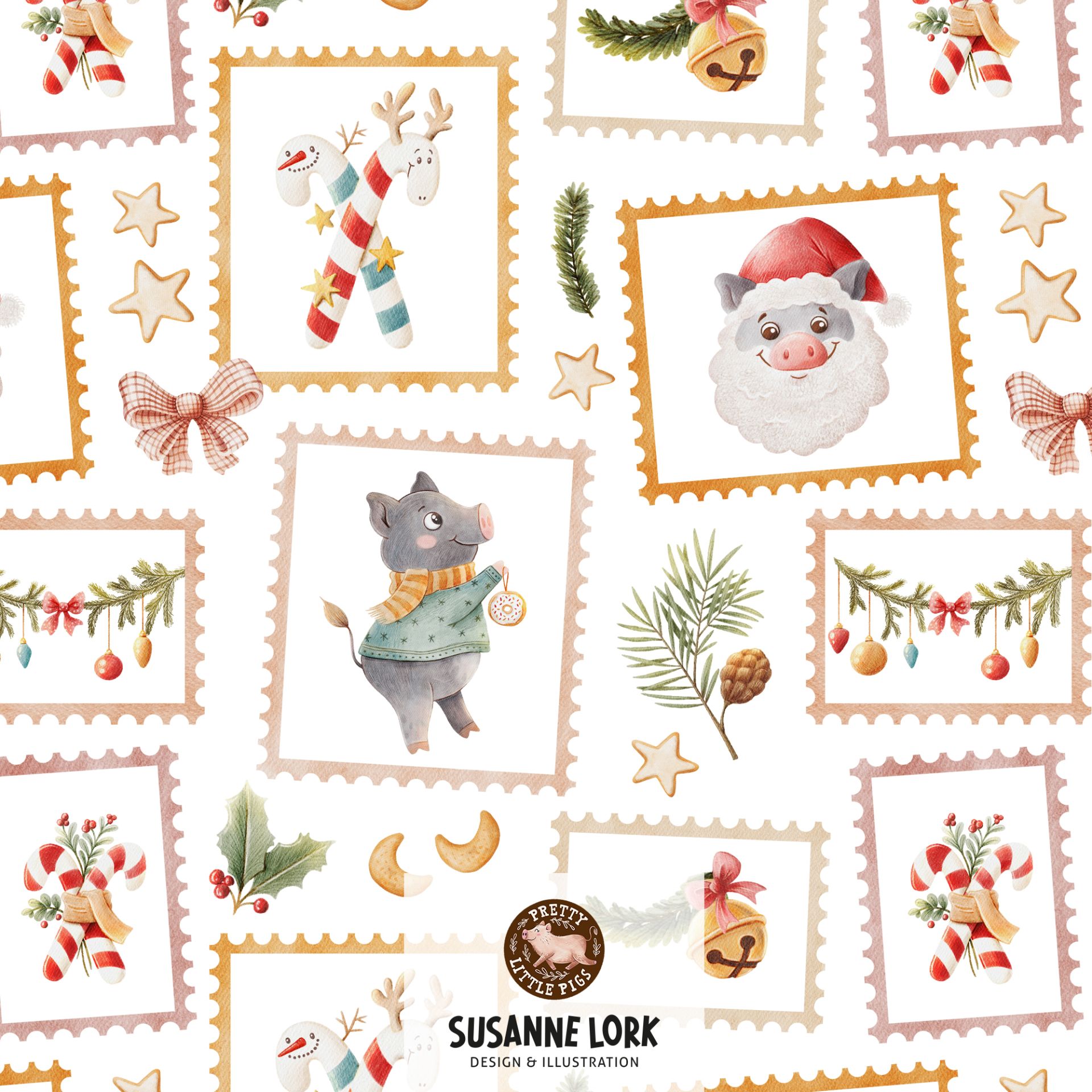 Bio Stoff - Frohe Weihnachten mit Pretty Little Pigs